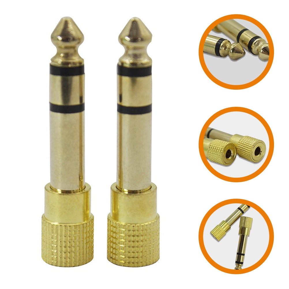 MLINS 2 Pairs Headphone Jack Plugs 3.5mm To 6.5mm Plug Adapters Stereo ...