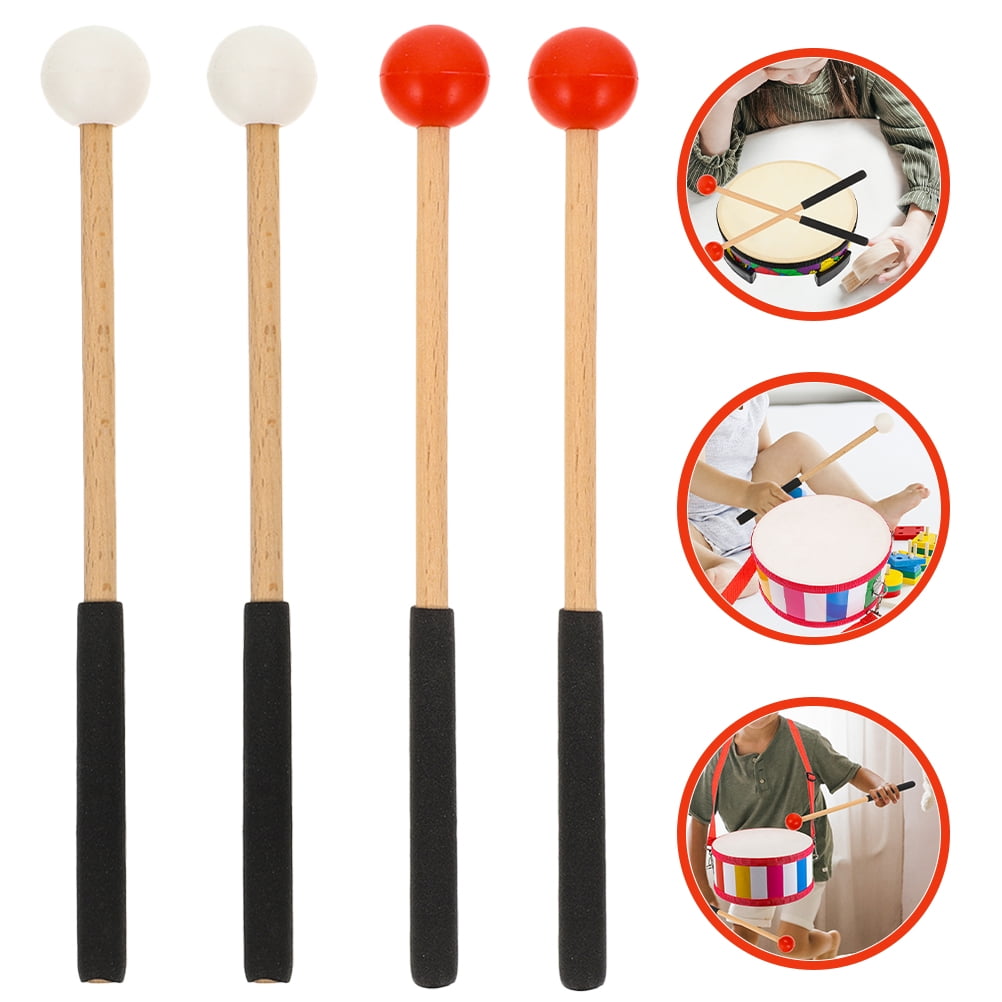 MLINS 2 Pairs Marimba Mallets for Percussion Instruments with Wood and ...
