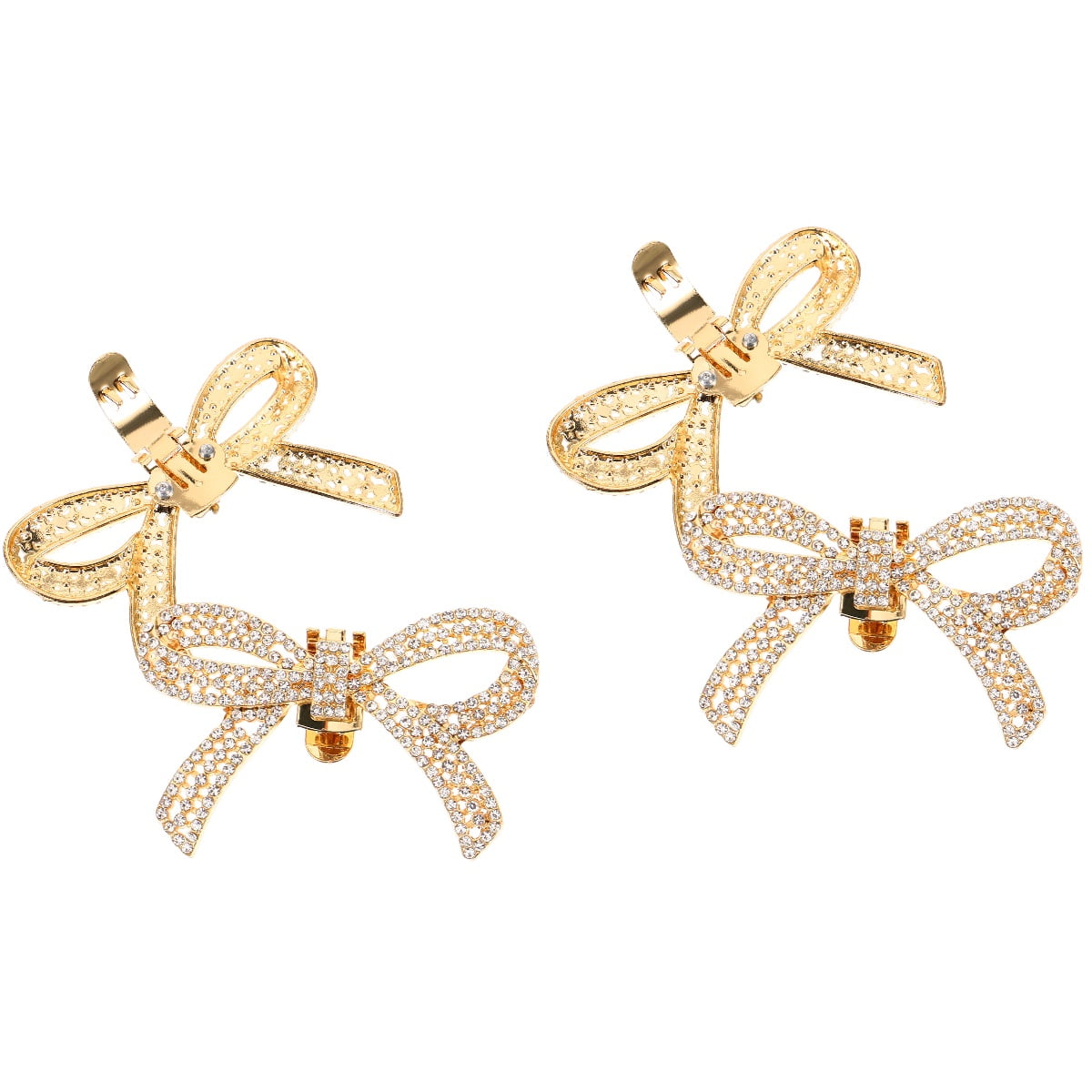 MLINS 2 Pairs Rhinestone Shoe Clips Bow Shoe Clips Removable Shoe Clips ...