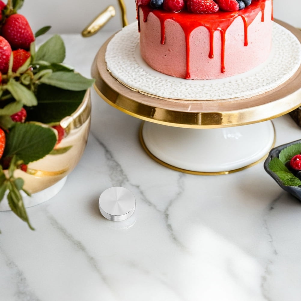 MLINS 2 Pcs Aluminium Alloy Revolving Cake Turntable Rotaing Cake Stand ...