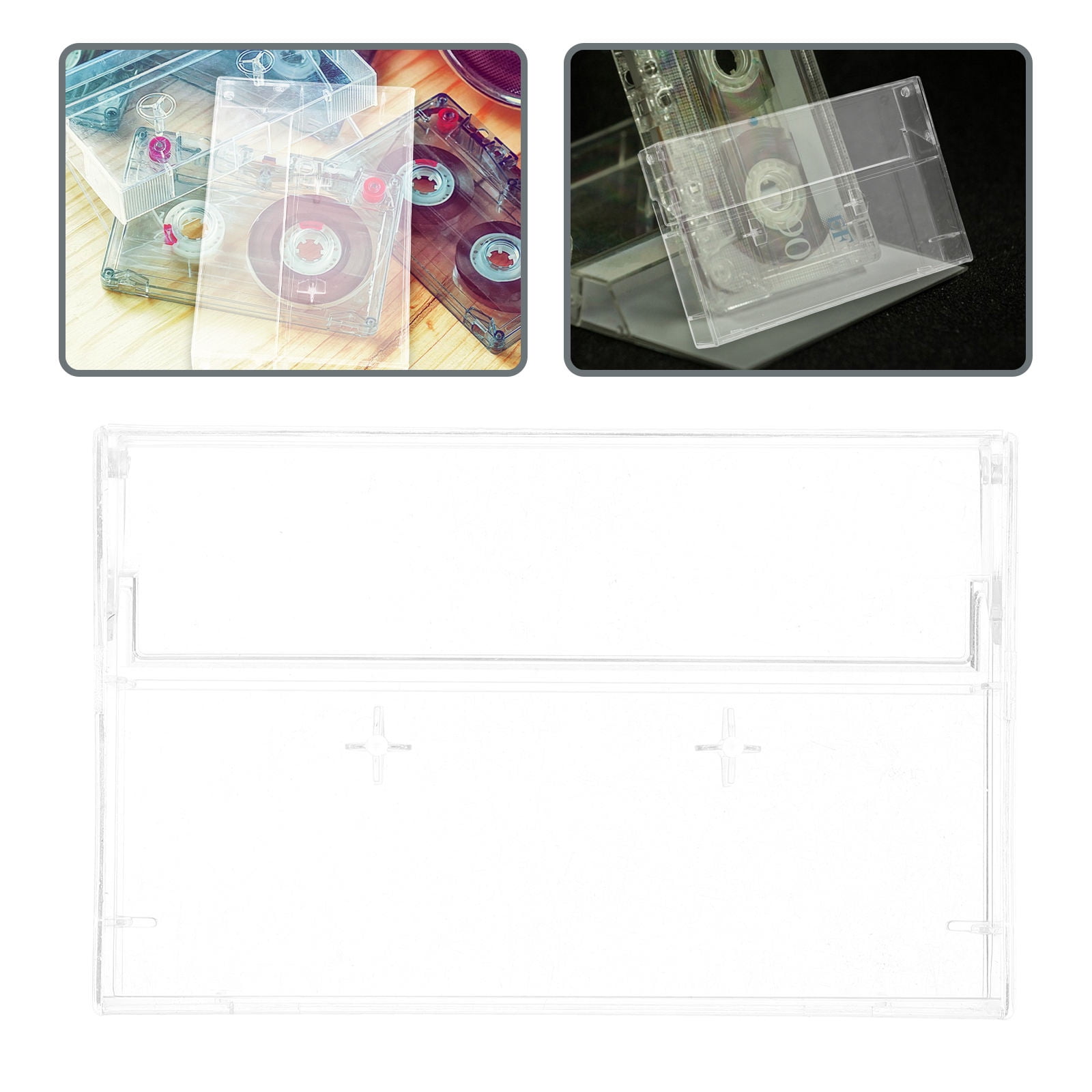 MLINS 2 Pcs Audio Cassette Storage Cases Clear Plastic Cassette Tape ...