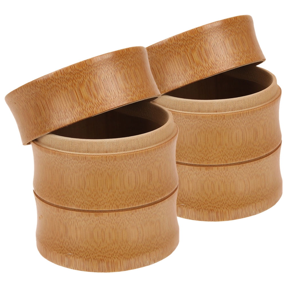 MLINS 2 Pcs Bamboo Tea Canister With Lid Loose Tea Containers Tea Jar ...