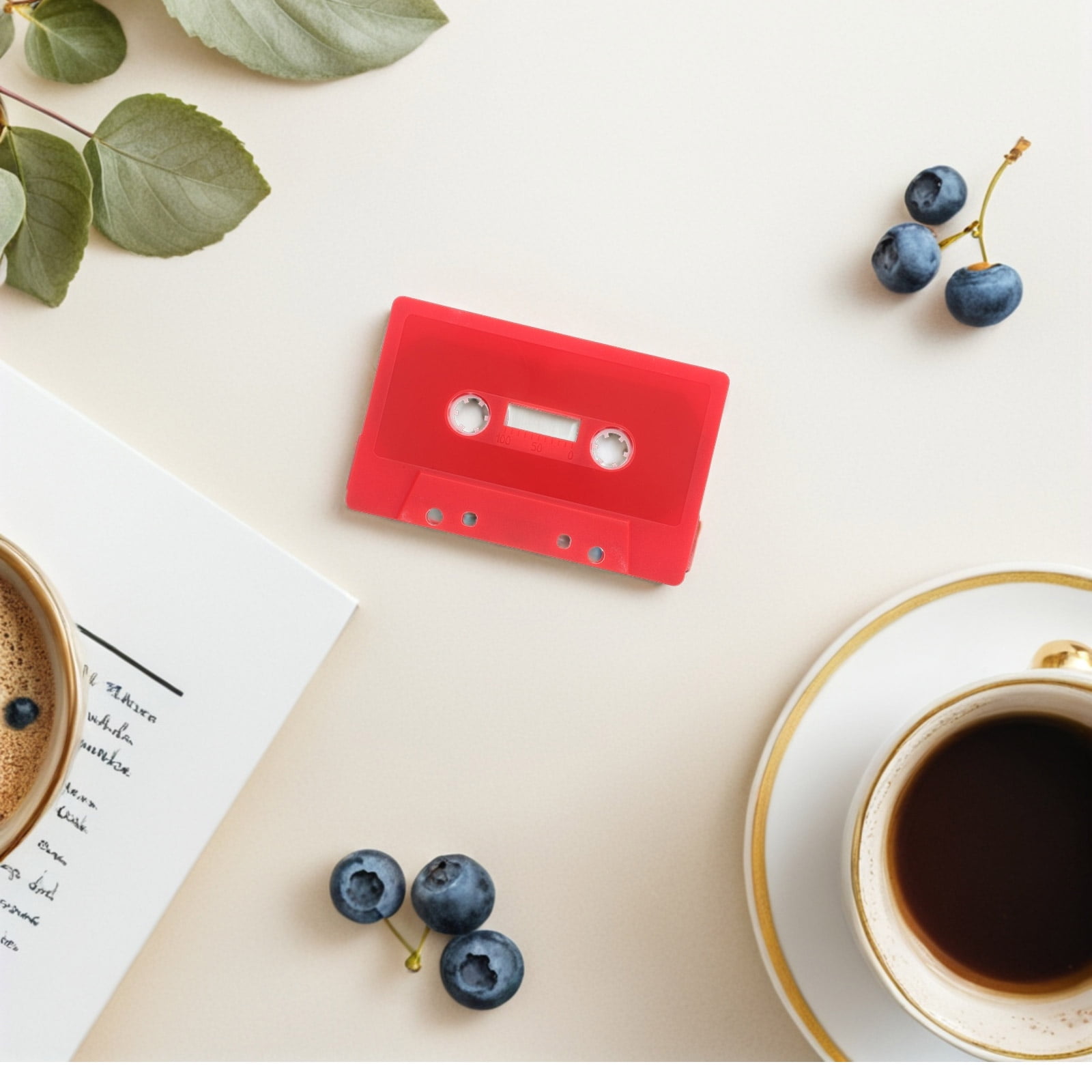 MLINS 2 Pcs Blank Tapes Cassette Music Themed Party Decorations Red ...