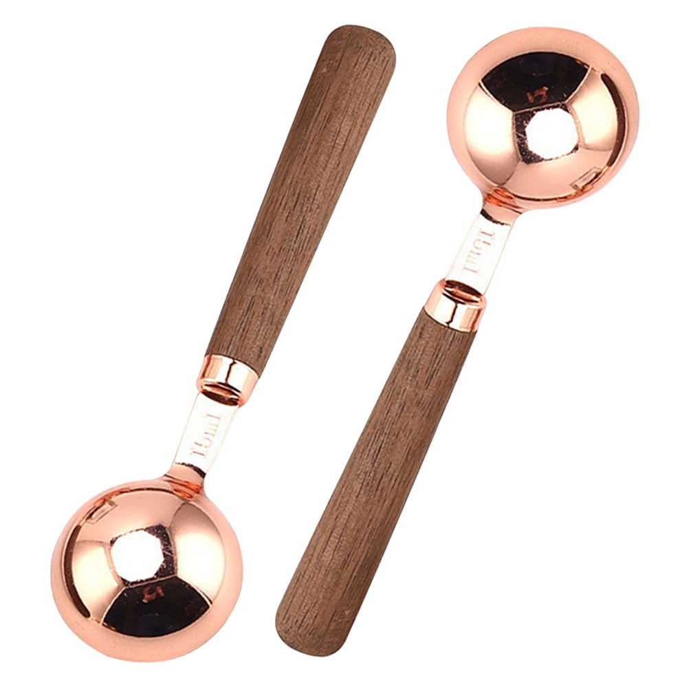 MLINS 2 Pcs Coffee Measure Scoop Scoops for Canisters Light Brown ...