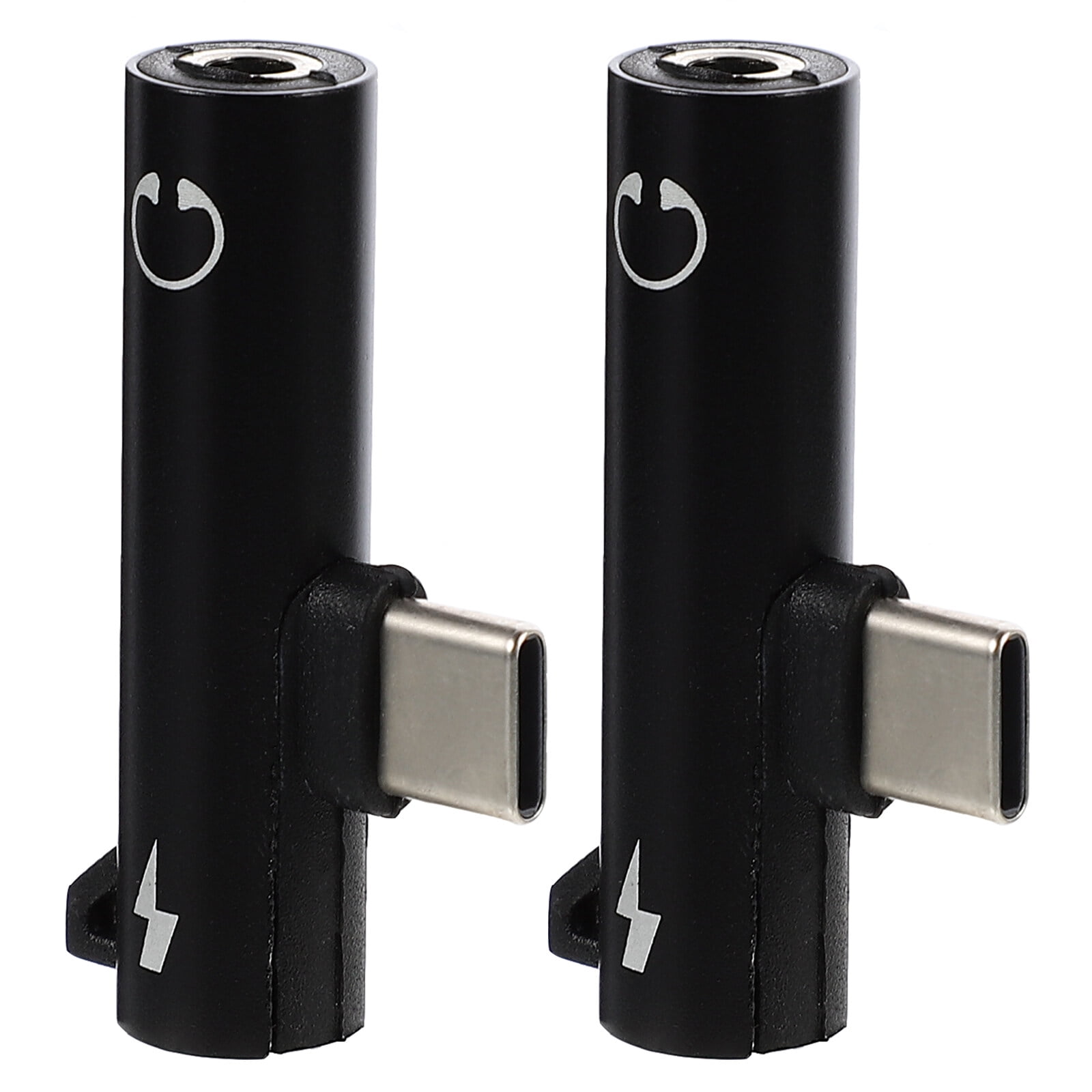 DINHEAROM Compact Headphone Adapters Black 2Pcs 1.6x0.4x0.4in - Walmart.com