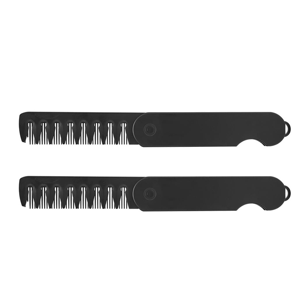 MLINS 2 Pcs Folding Comb Wide Tooth Men Travel for Purse Man Black ...