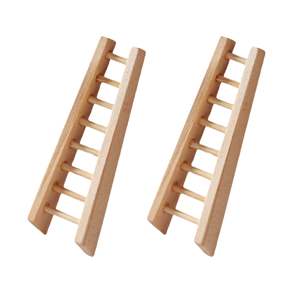 MLINS 2 Pcs Folding Step Ladder Mini Stairs Miniature Dollhouse ...