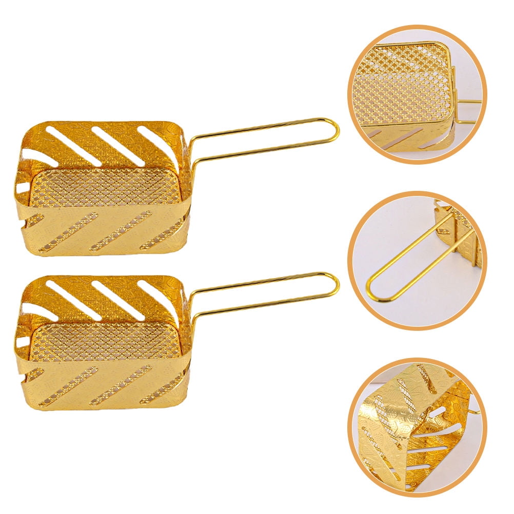 MLINS 2 Pcs Fry Fries Strainers Mesh 你薯条篮子 Mini Basket Beef Miss ...