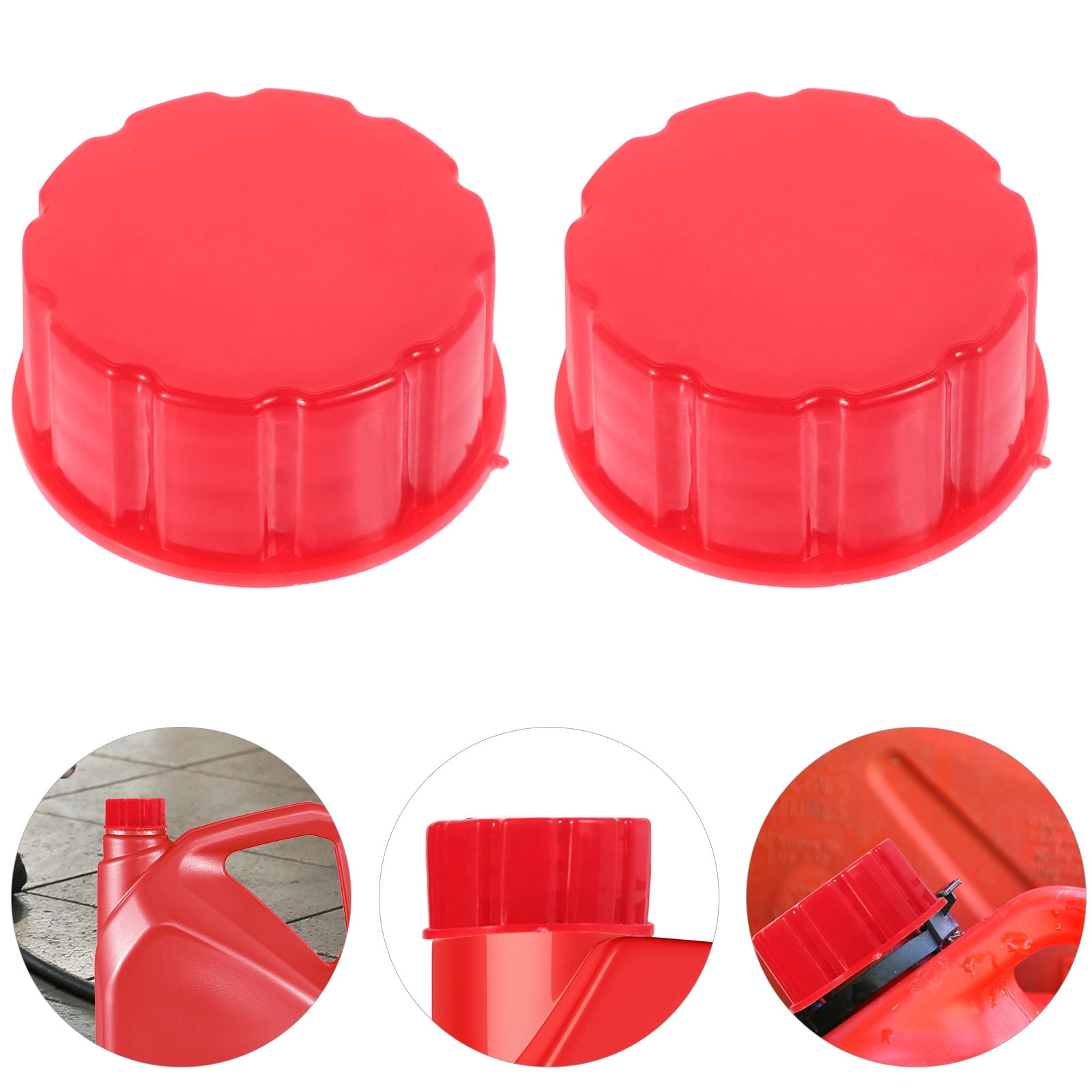 MLINS 2 Pcs Gas Can Caps for Gallon Gasoline Container Coarse Red ...
