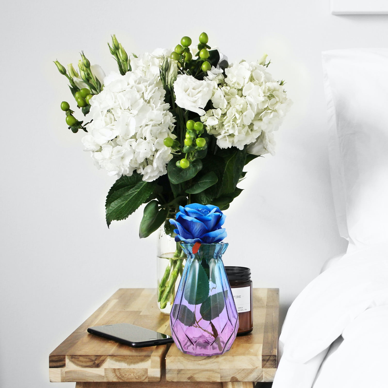 MLINS 2 Pcs Glass Crafts Flower Arrangement Vase Centerpieces for ...