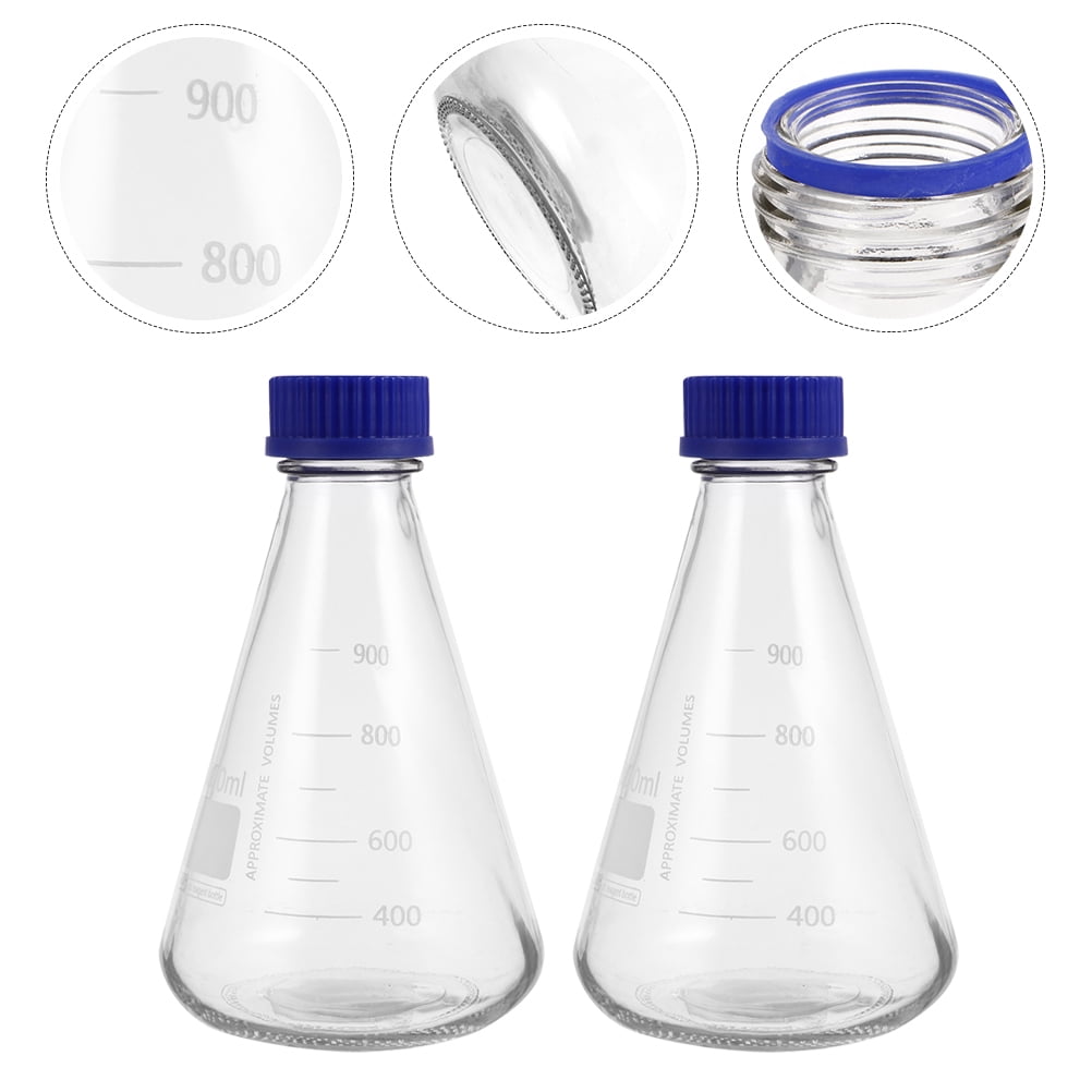 MLINS 2 Pcs Laboratory Glassware Conical Bottles Experiment Liquid ...