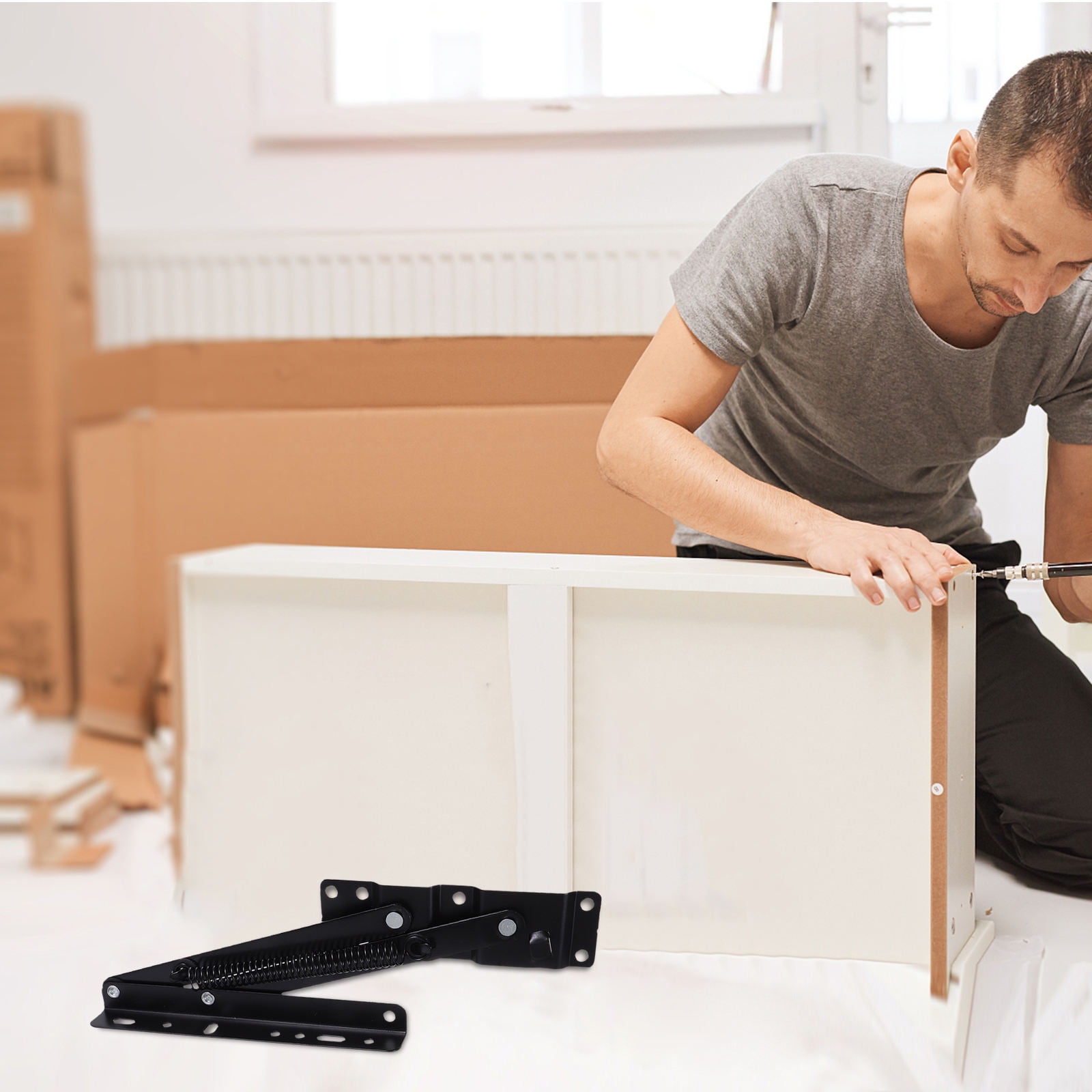 MLINS 2 Pcs Lift Up Top Hinge Spring Folding Stand Rack Bracket Tea ...