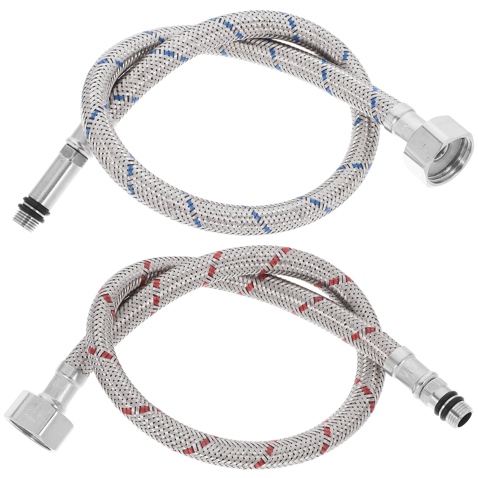 MLINS 2 Pcs Long Bathroom Kitchen Faucet Connector Braided Supply Hose ...