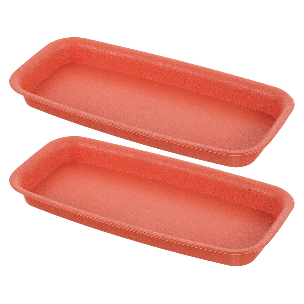 MLINS 2 Pcs Plant Trays for Pots Indoors No Holes Rectangular Planter ...