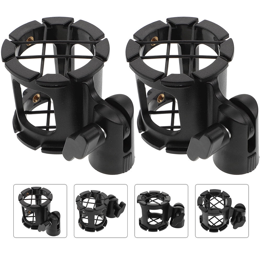 MLINS 2 Pcs Shock Mount Microphone and Stand Boom Microphones Black ...