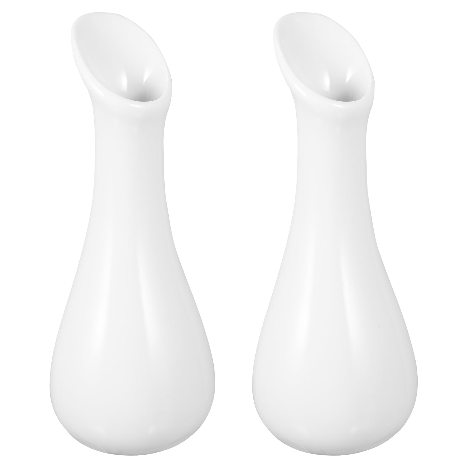MLINS 2 Pcs Small Ceramic Vase Blue Home Decor Round Matte Flowers ...
