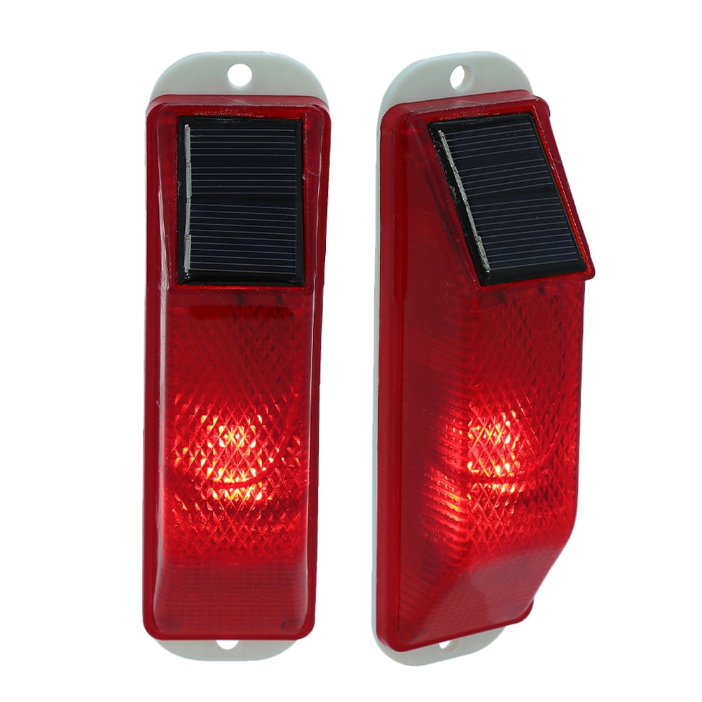 MLINS 2 Pcs Solar Caution Lamp Garden Fence Lights Powered outside ...