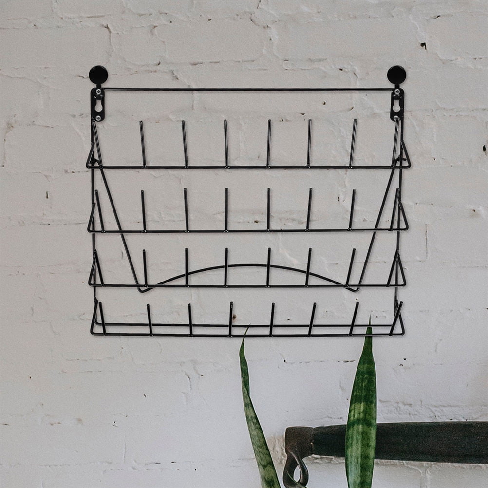 MLINS 2 Pcs Wall Rack For Glass Cups And Bottles Metal Storage Rack For ...