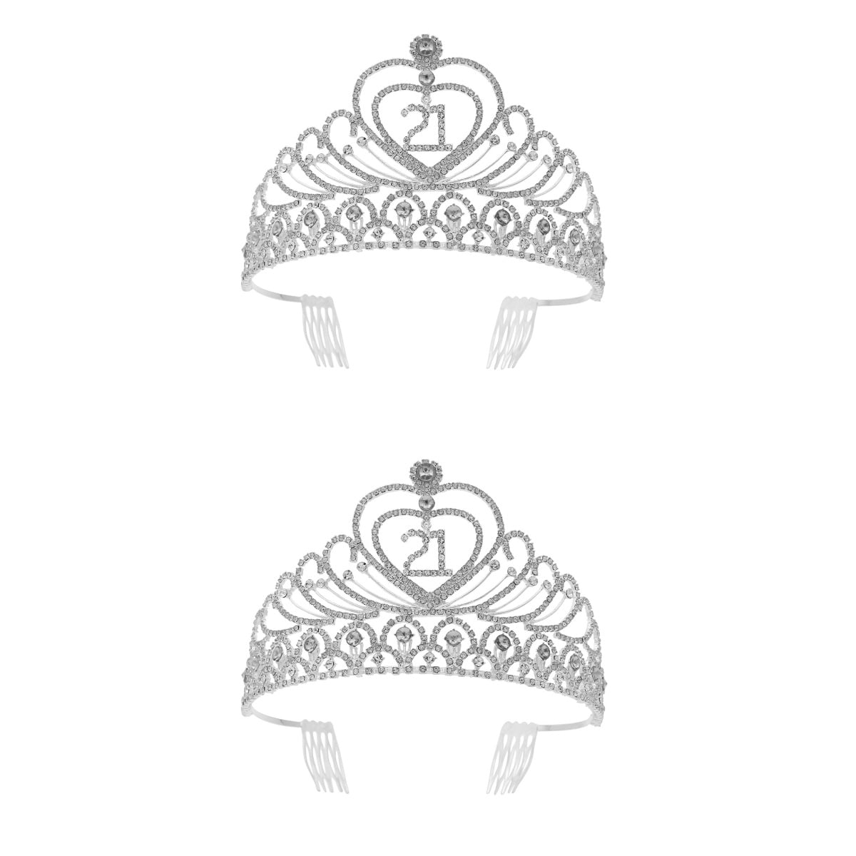 MLINS 2 Pieces 21 Tiaras Crowns Hen Party Sash 21st - Walmart.com