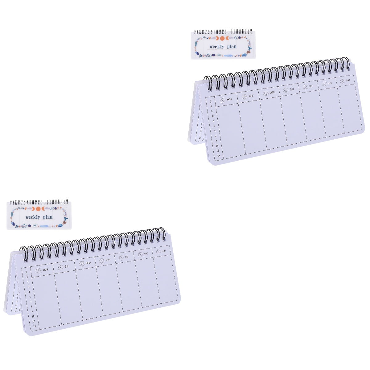 MLINS 2 Pieces Binder Planner Notepad Books Spiral Bookmarks Sticker ...