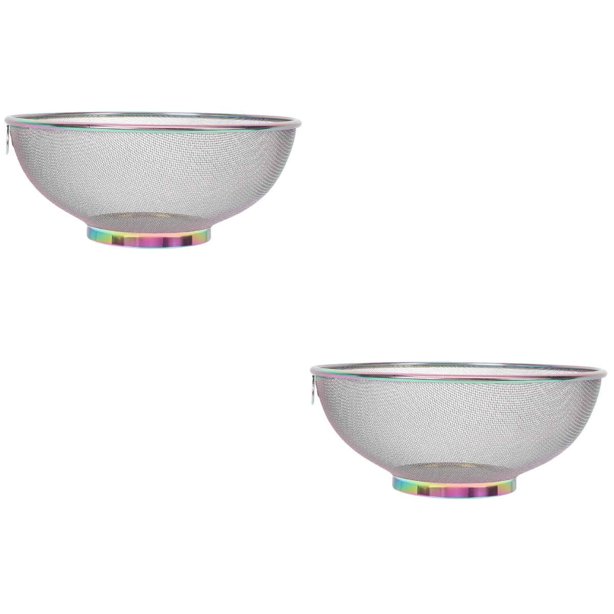 MLINS 2 Pieces Metal Strainer Mini Colander Rice Washer Double Layer ...