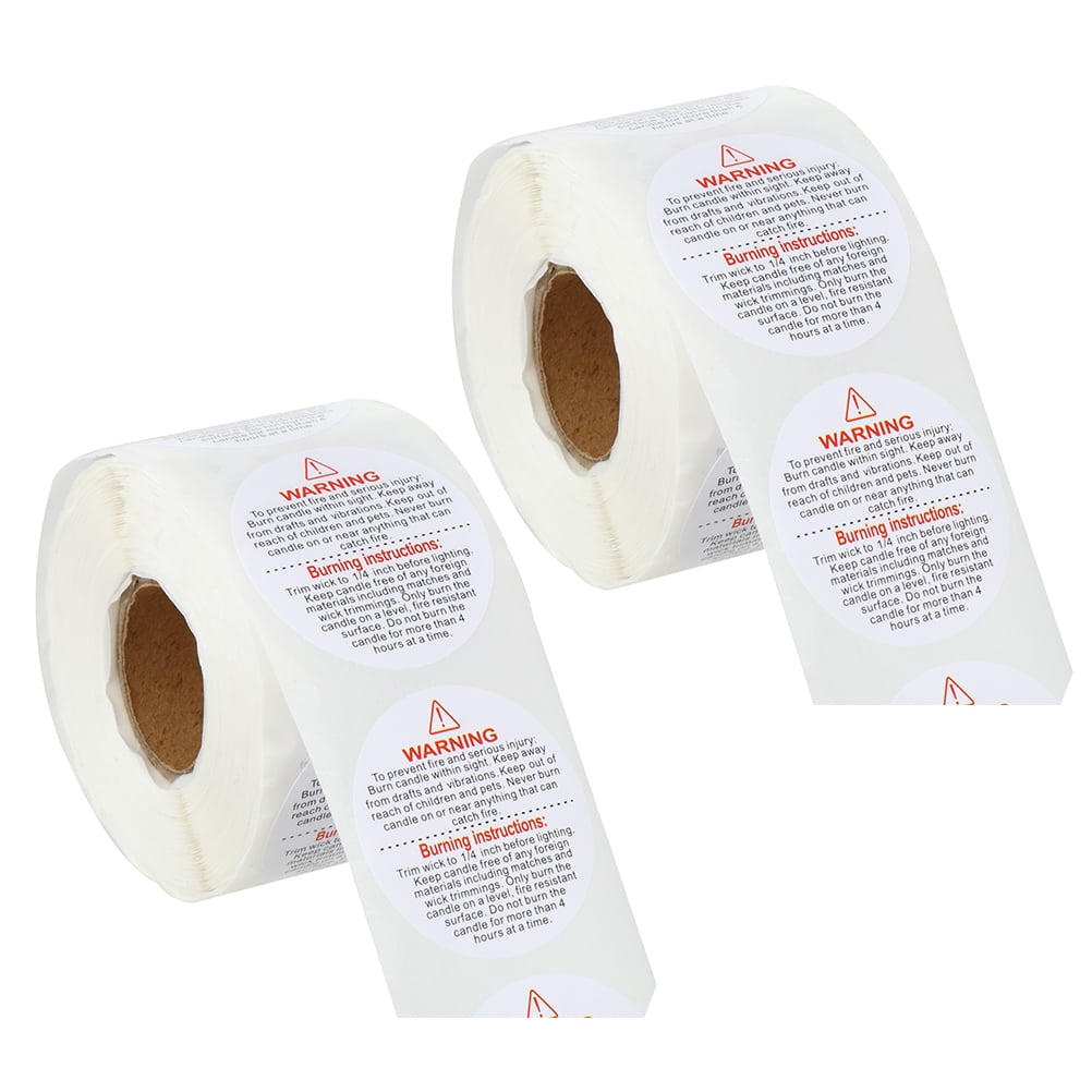 MLINS 2 Rolls Candle Warning Sticker Label Safety Stickers - Walmart.com