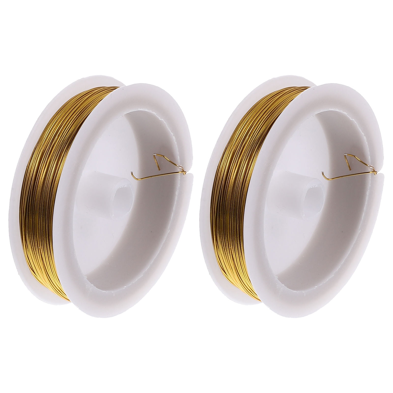 FELTECHELECTR Galvanized Iron Wire Golden Thin Wire 2 Rolls 2.59X2.59X0 ...
