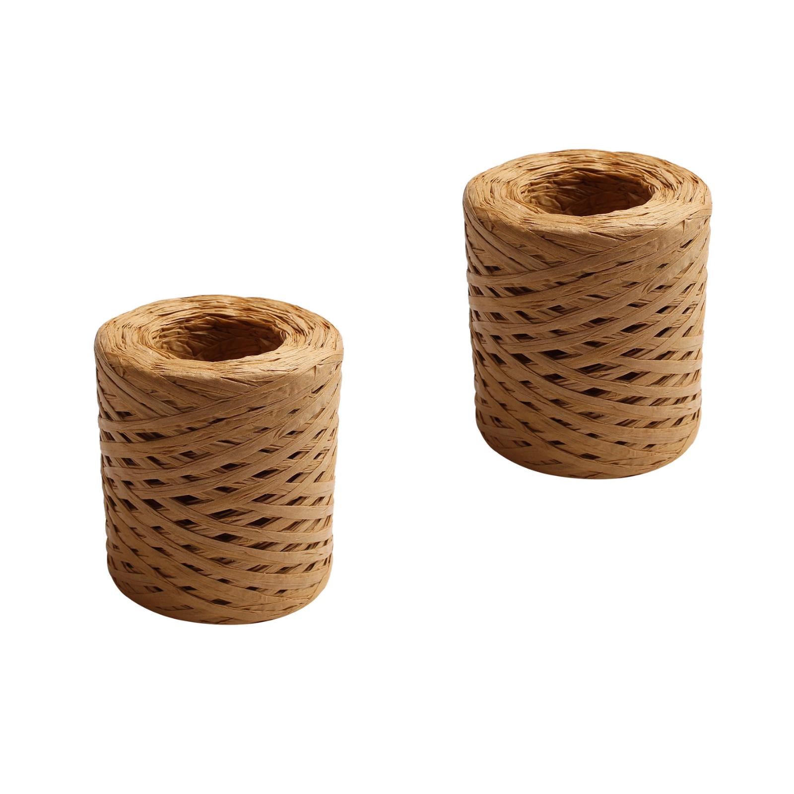 MLINS 2 Rolls Raffia Craft Rope Raffia Yarn Paper Rope Twine String DIY ...