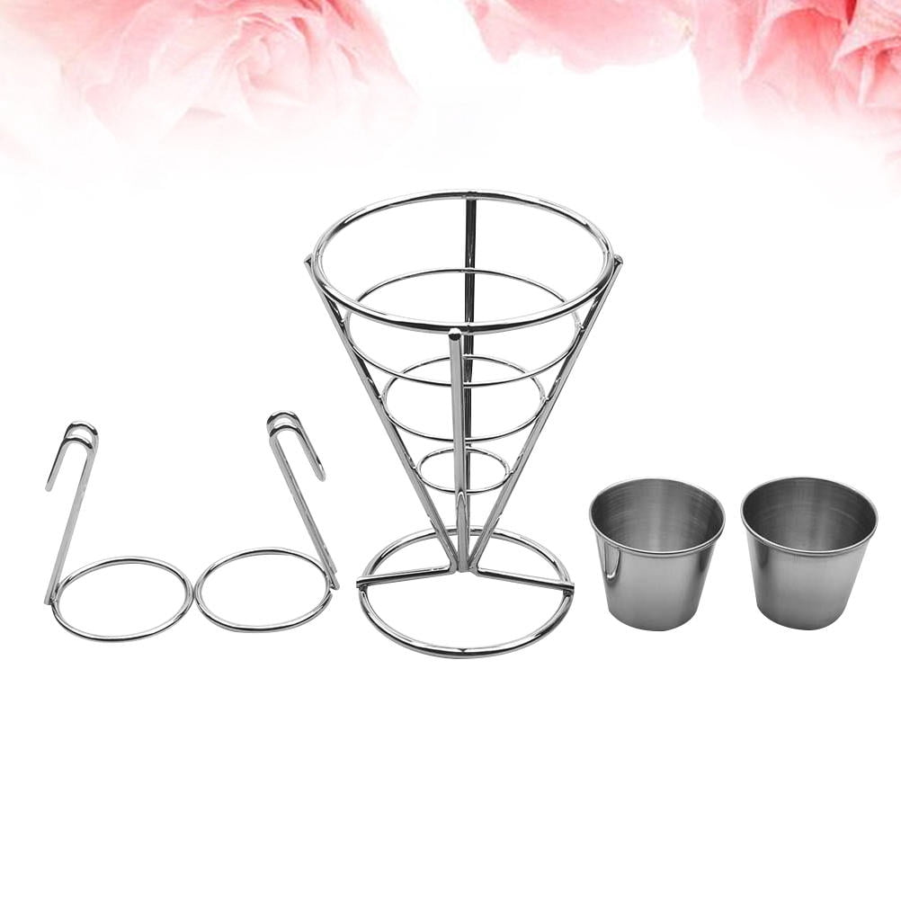 MLINS 2 Set Cones French Fries Rack Appetizers Holder Stand Child ...