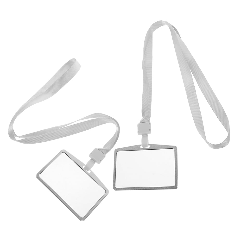 MLINS 2 Set Employee ID Holder with Lanyard Aluminium Alloy Badge ...