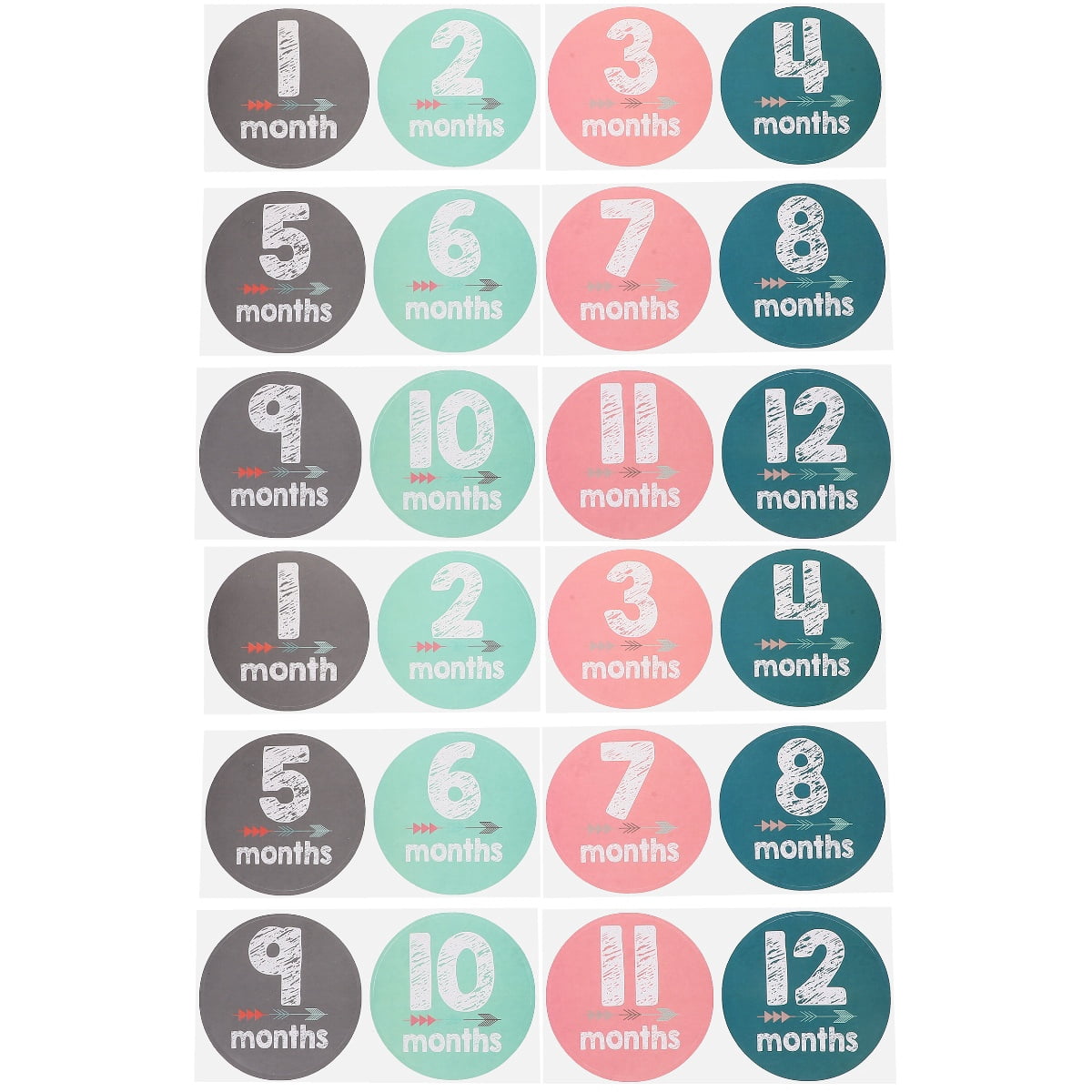 MLINS 2 Sets Baby Monthly Stickers Milestone Stickers Newborn Month ...