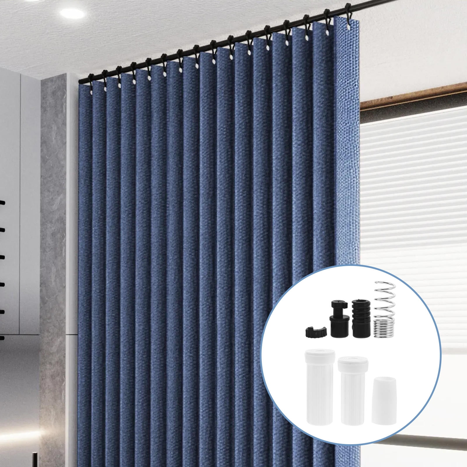 MLINS 2 Sets Curtain Rod Finials Replacement Shower Tension Rod End ...