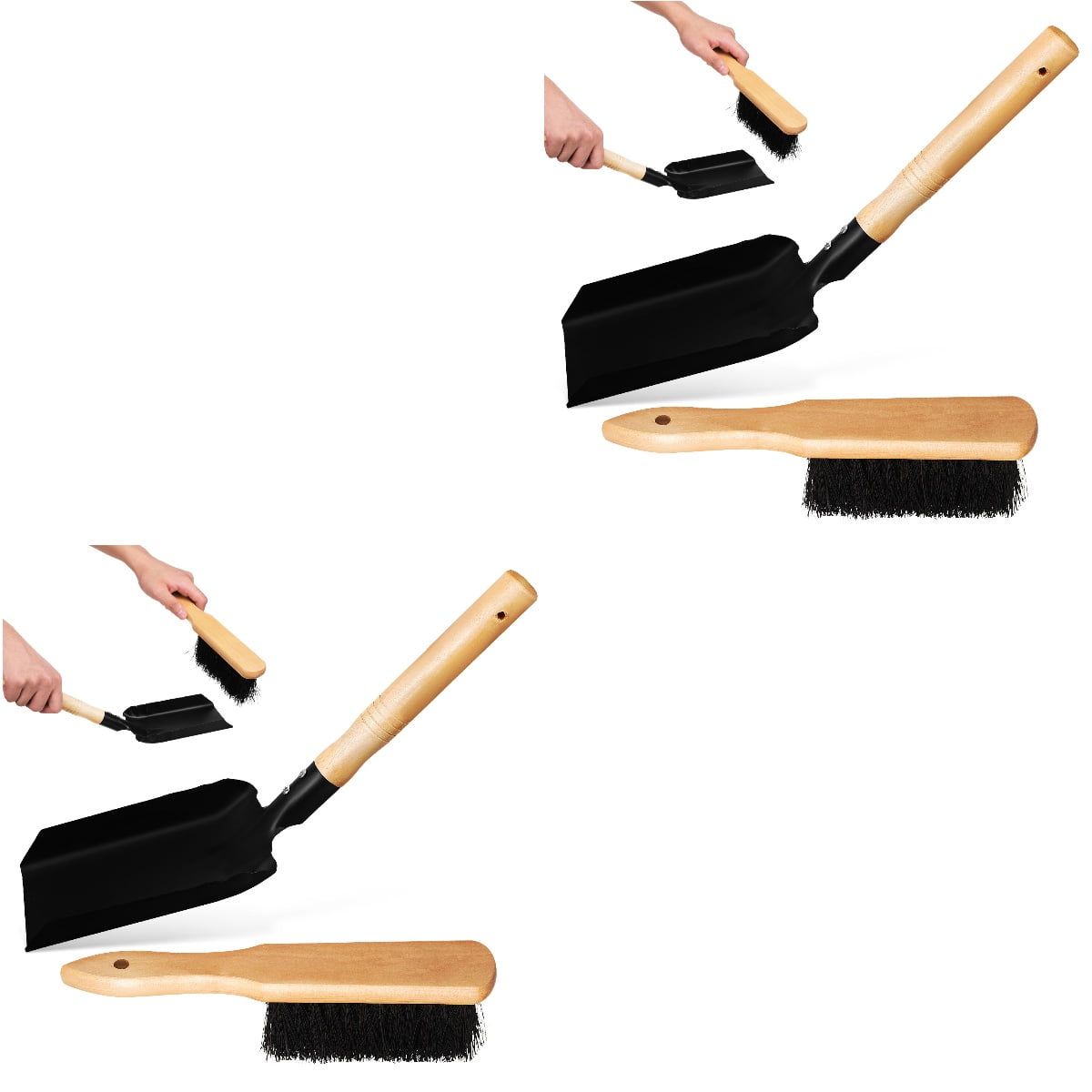 MLINS 2 Sets Fireplace Ash Shovel and Hearth Brush Coal Hand Shovel ...