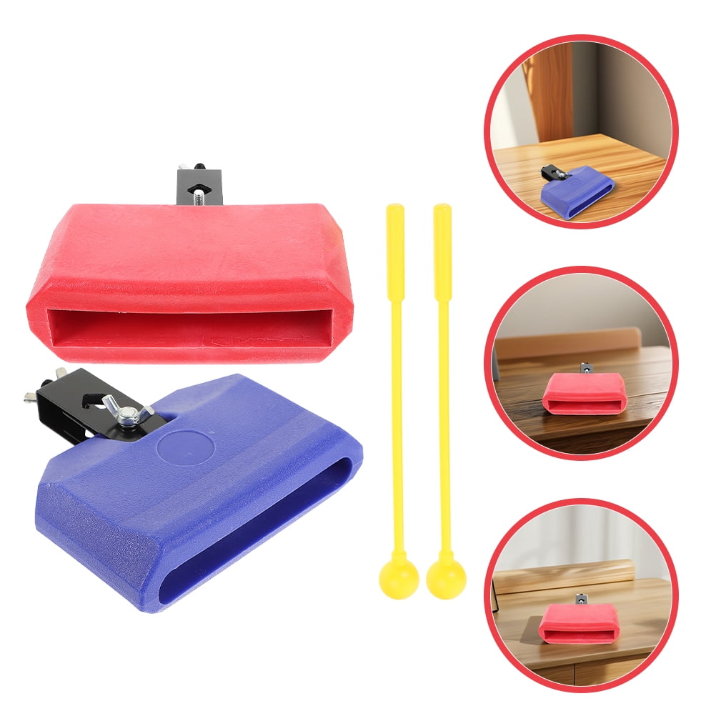 MLINS 2 Sets Jam Blocks Percussion Drum Replacement Cow Bell Noisemaker ...
