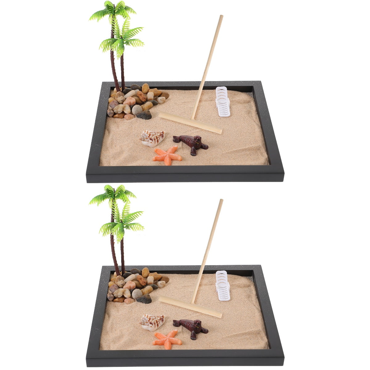 MLINS 2 Sets Japanese Style Sand Beach Desktop Mini Seaside Beach ...