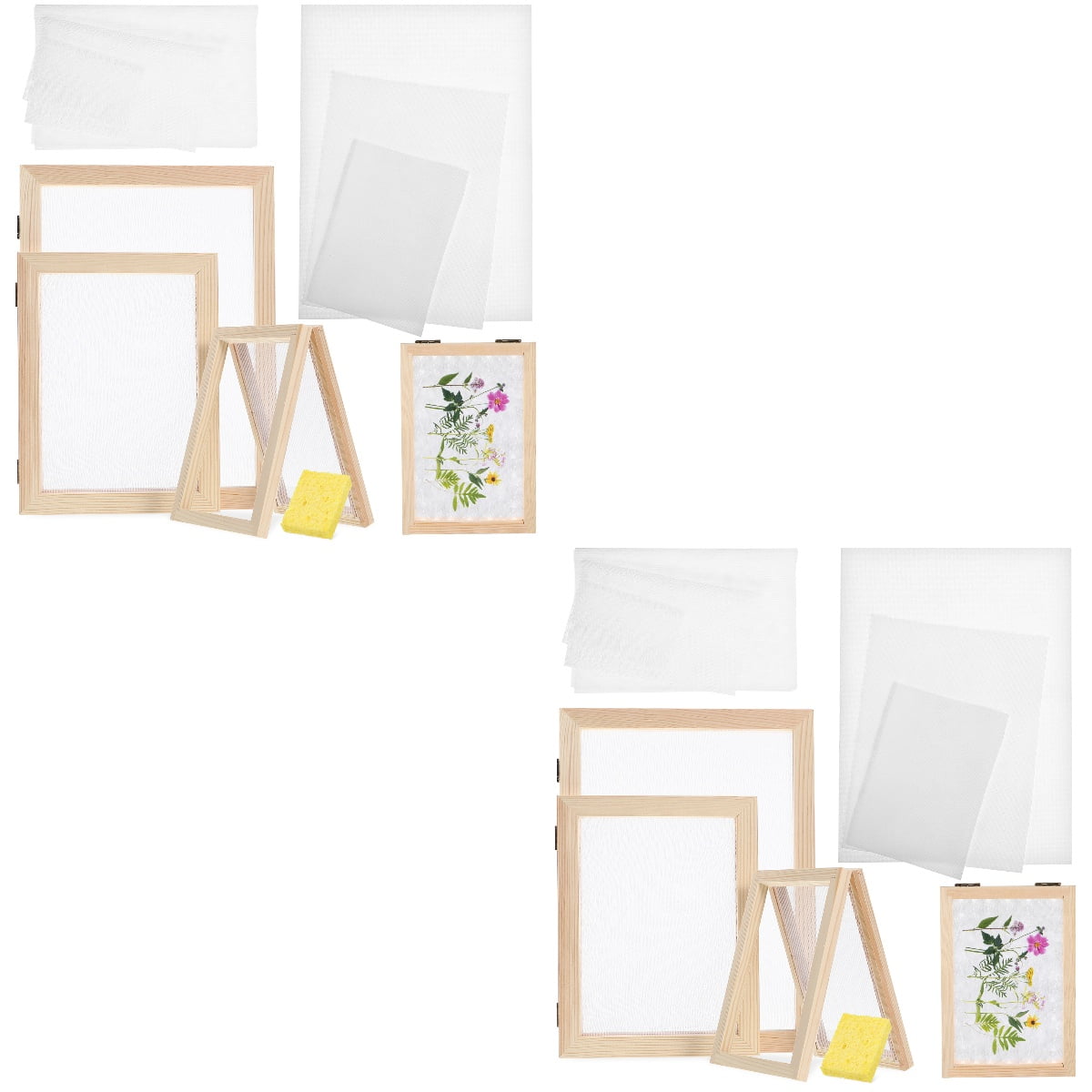 MLINS 2 Sets Paper Making Kit Paper Making Screens Wooden Frames Mould ...