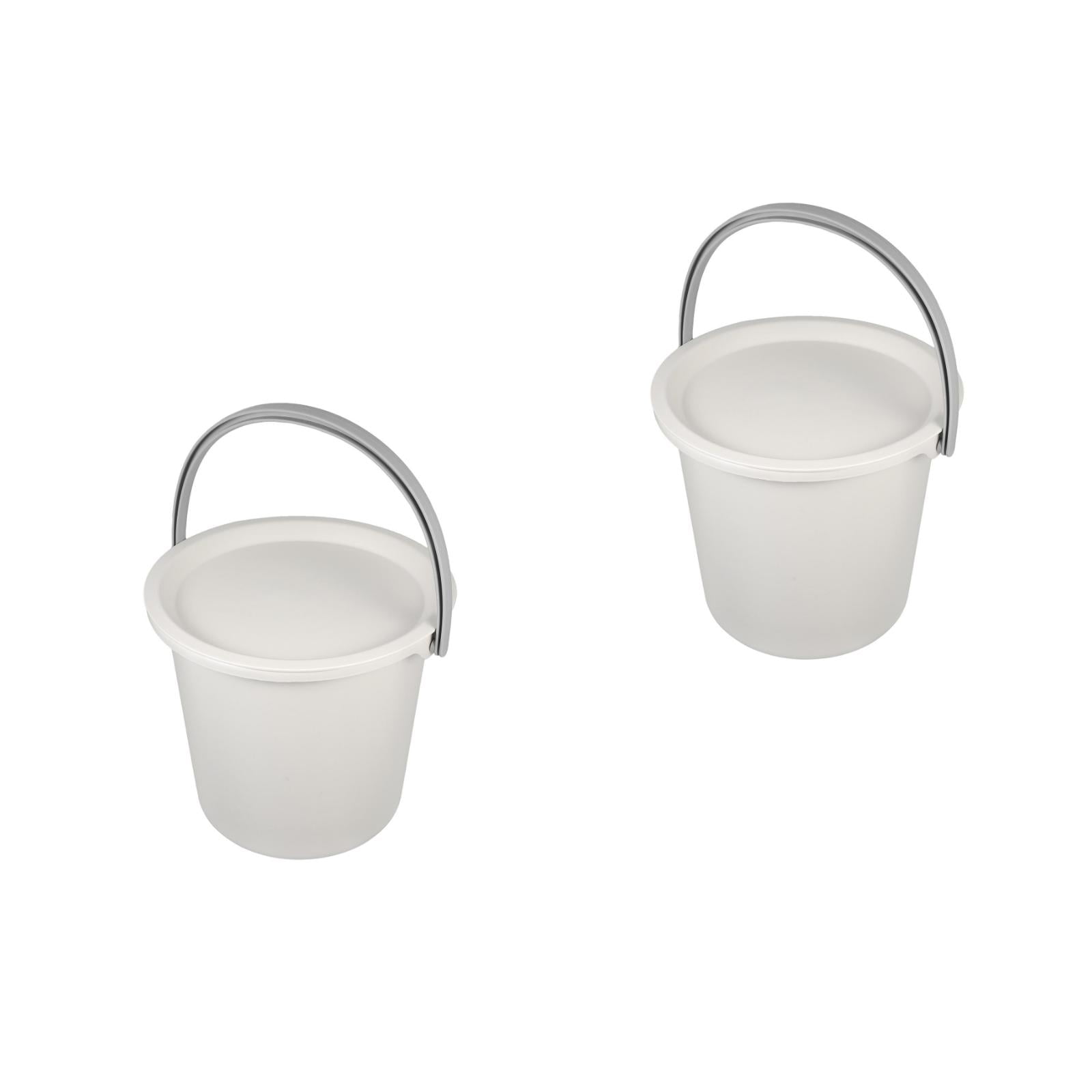 MLINS 2 Sets Plastic Pail Water Bucket With Handle And Lid Plastic ...