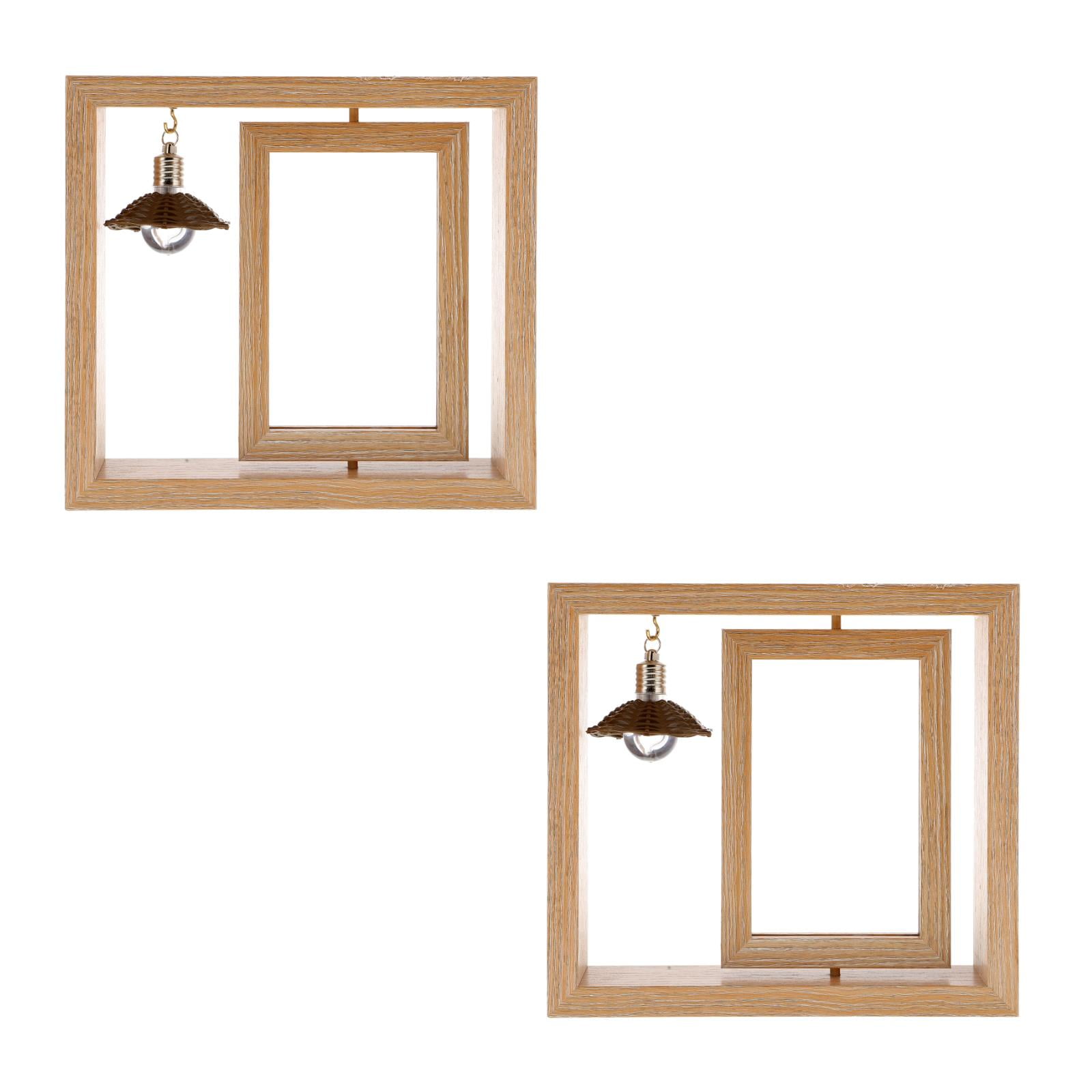 MLINS 2 Sets Rotary Photo Frame Adornment Desktop Lamp Double-sided ...