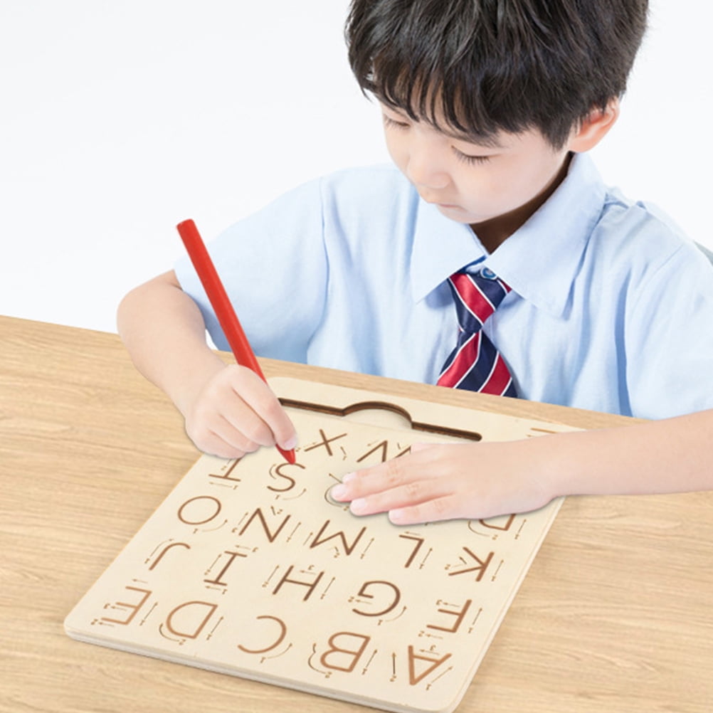 MLINS 2 Sets Wooden Alphabet and Number Tracing Board Montessori ...