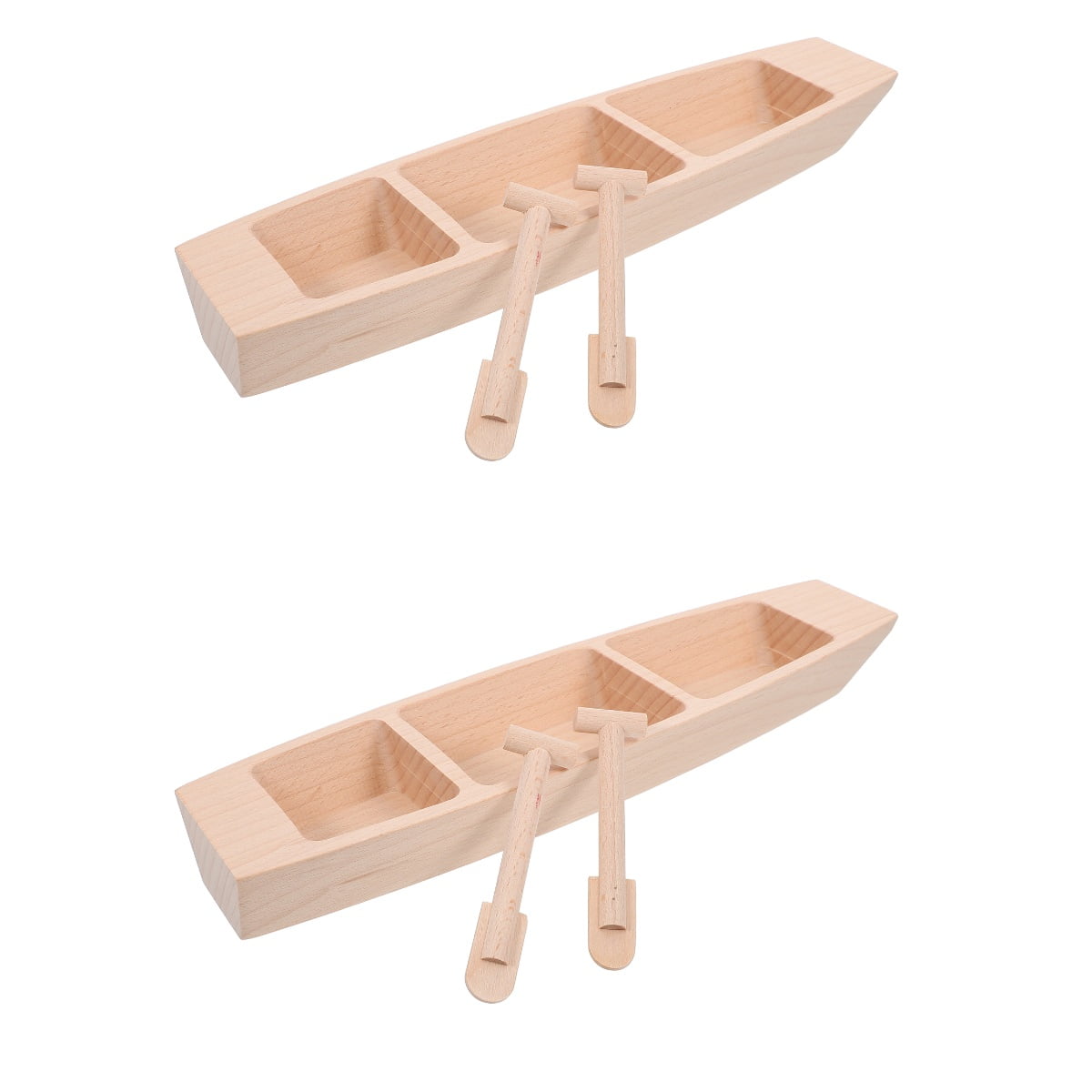 MLINS 2 Sets Wooden Boat Decoration Boat Model DIY Wooden Boat Craft ...
