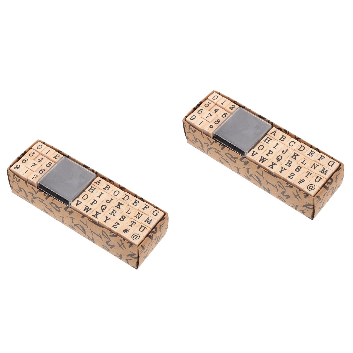 MLINS 2 Sets Wooden Rubber Stamps Vintage Style Stamps Decorative ...