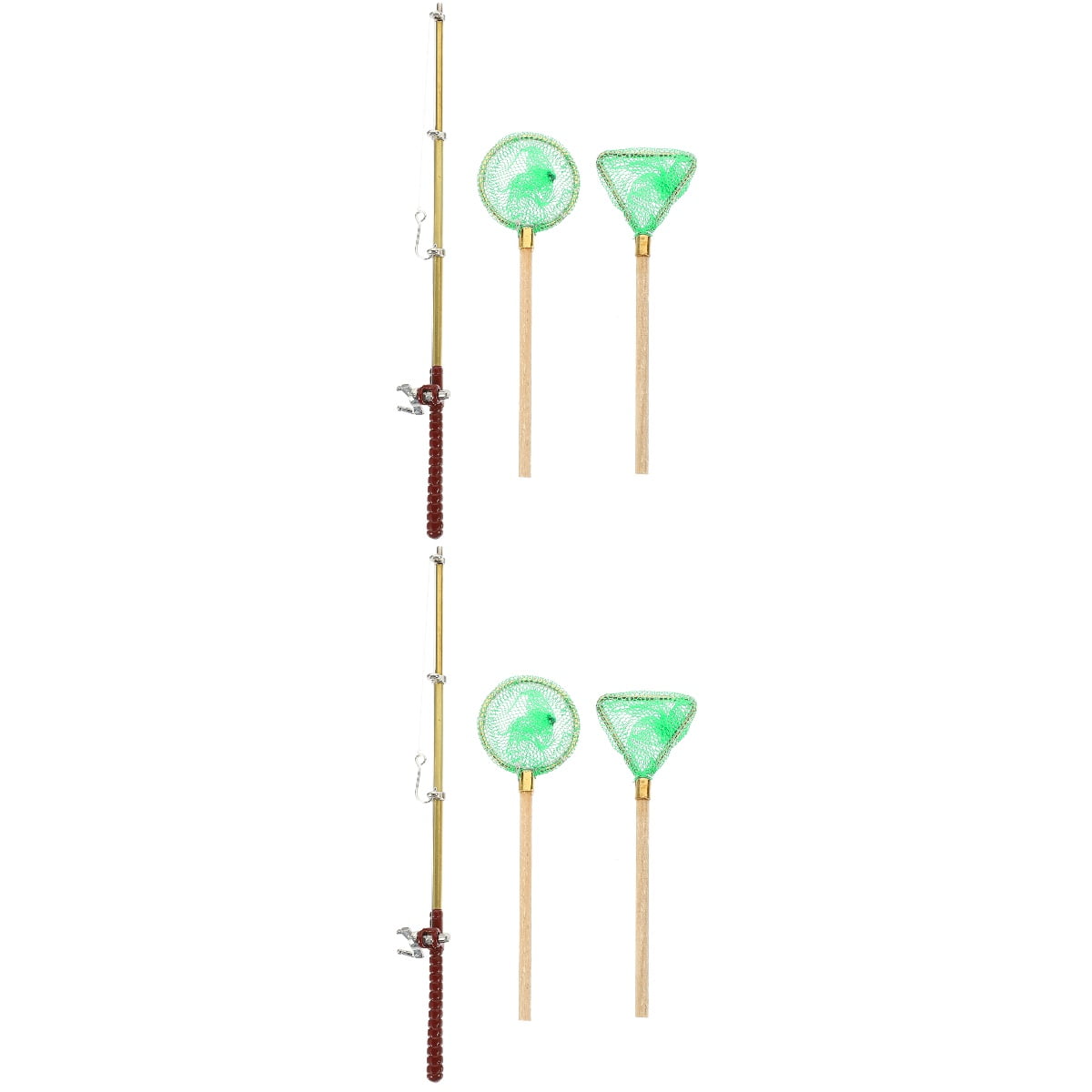 MLINS 2 Sets of Miniature Fishing Rod Life Scene Models Doll House ...