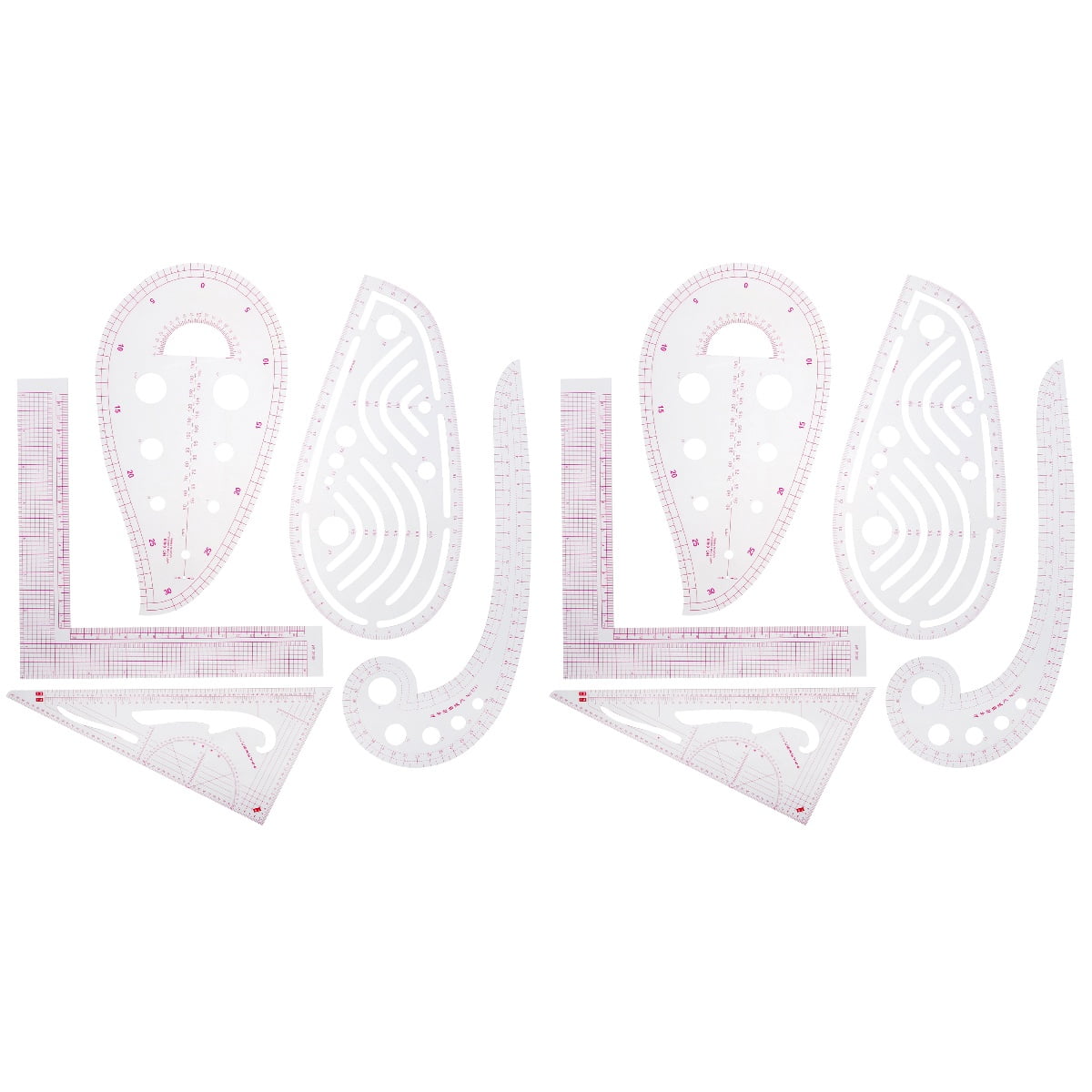 MLINS 2 Sets of Sewing Ruler Multi-function Clothing Sample Cutting ...