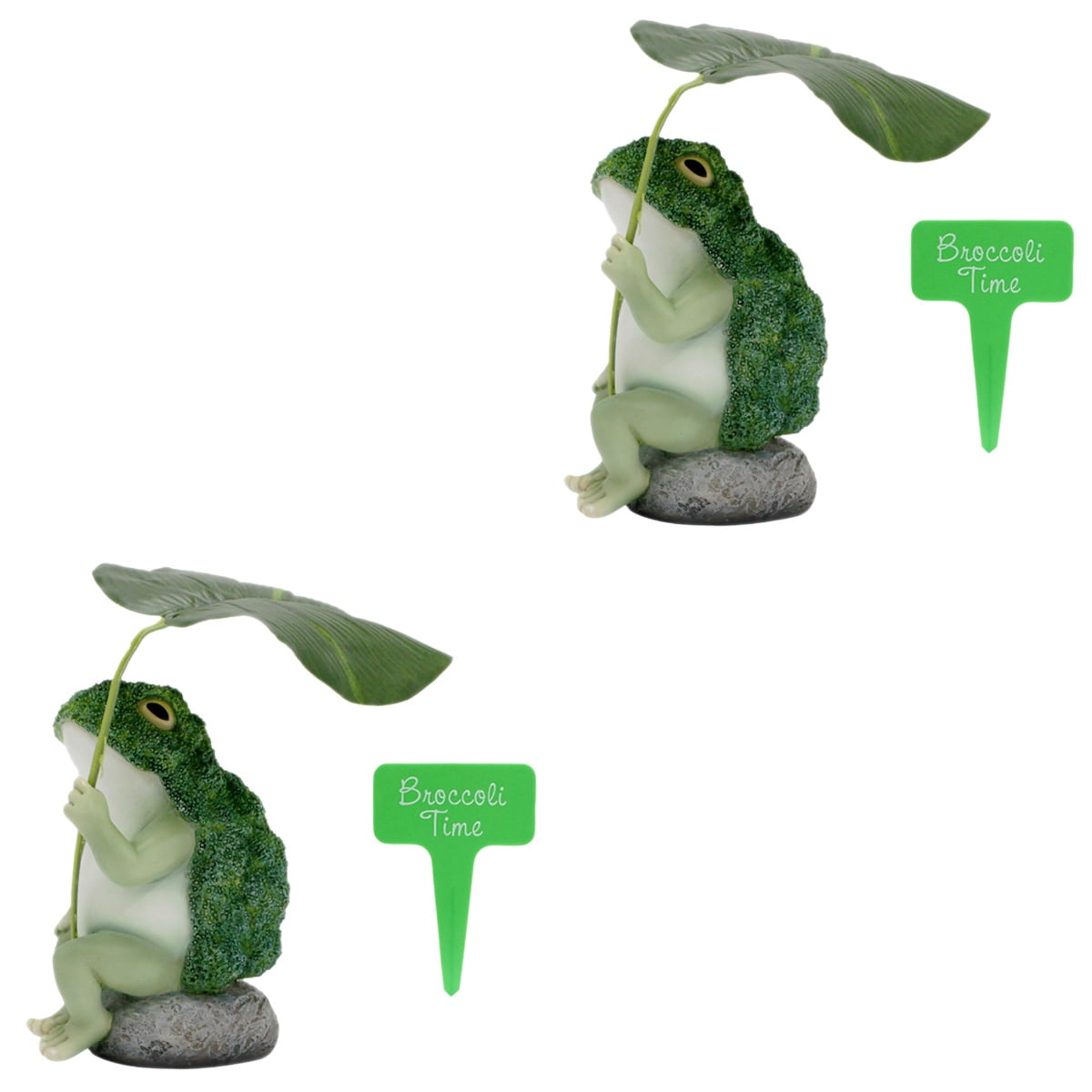 MLINS 2 Sets of Small Frog Figurine Broccoli Frog Statue Garden Frog ...