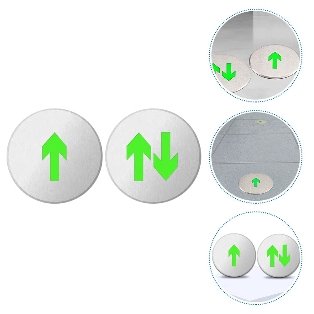 MLINS 2 pcs Glow in the Dark Arrow Exit Sign Glowing Arrow Floor Sign ...