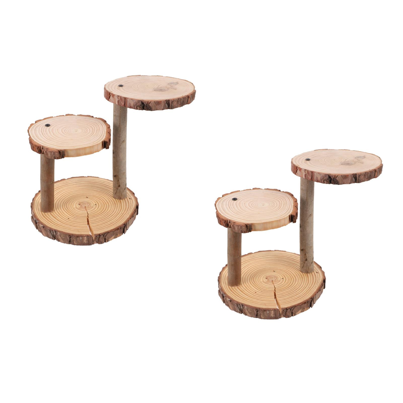 MLINS 2 pcs Wood Plant Stand Plant Pot Stand Balcony Planter Base ...