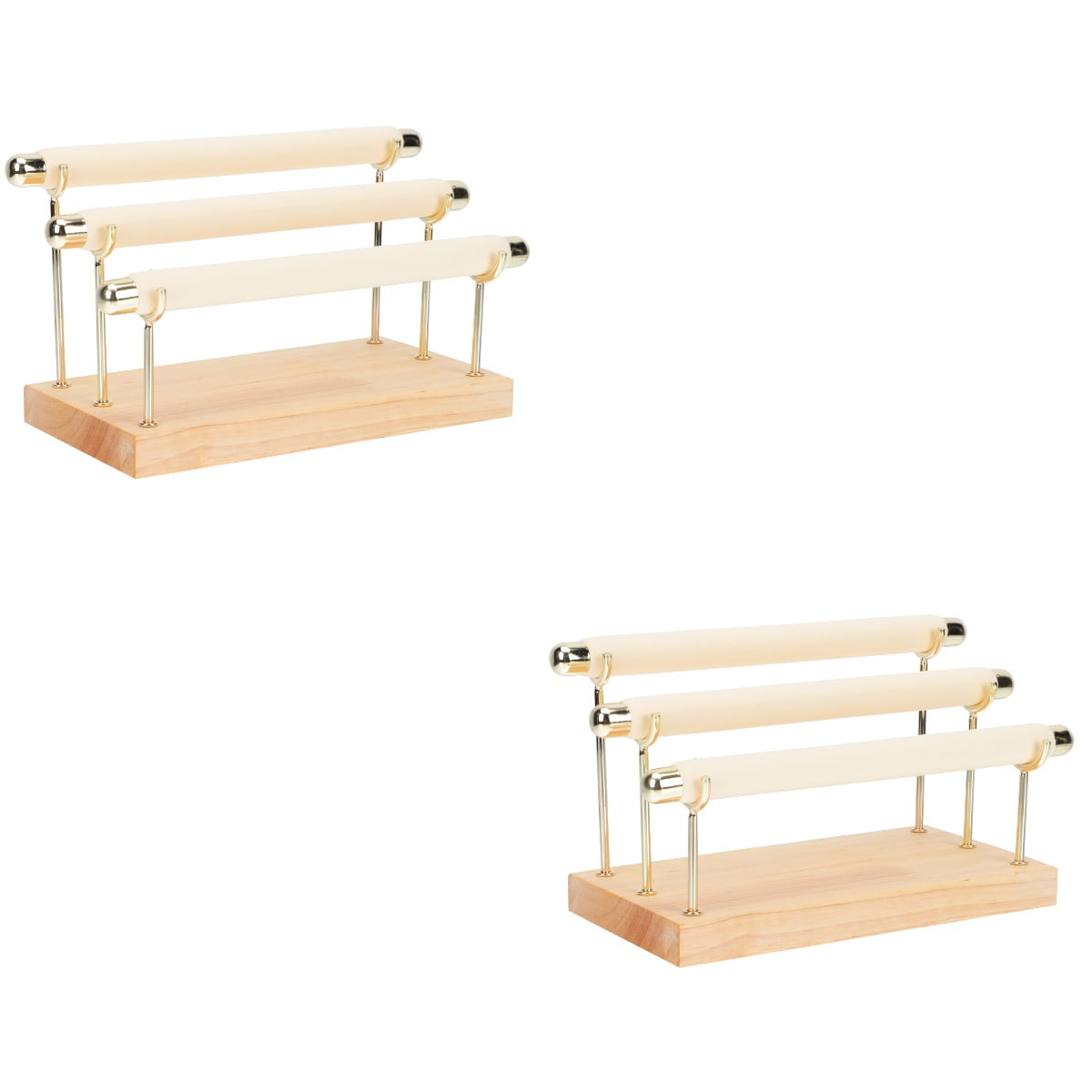 MLINS 2 pcs Wooden Flannel Jewelry Holder Finger Ring Display Rack ...