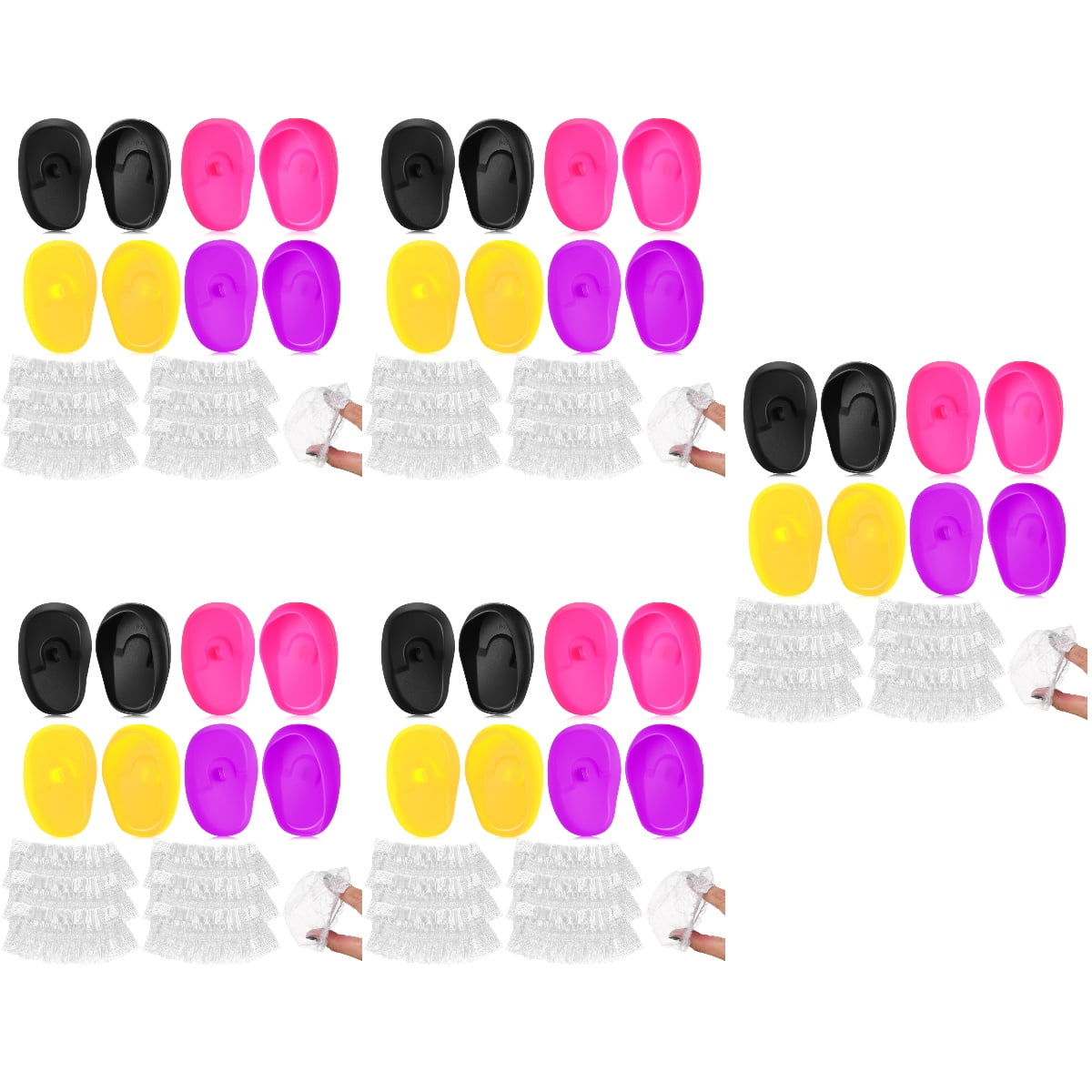 MLINS 20 Pairs Silicone Ear Covers with Disposable Ear Shower Caps Hair ...