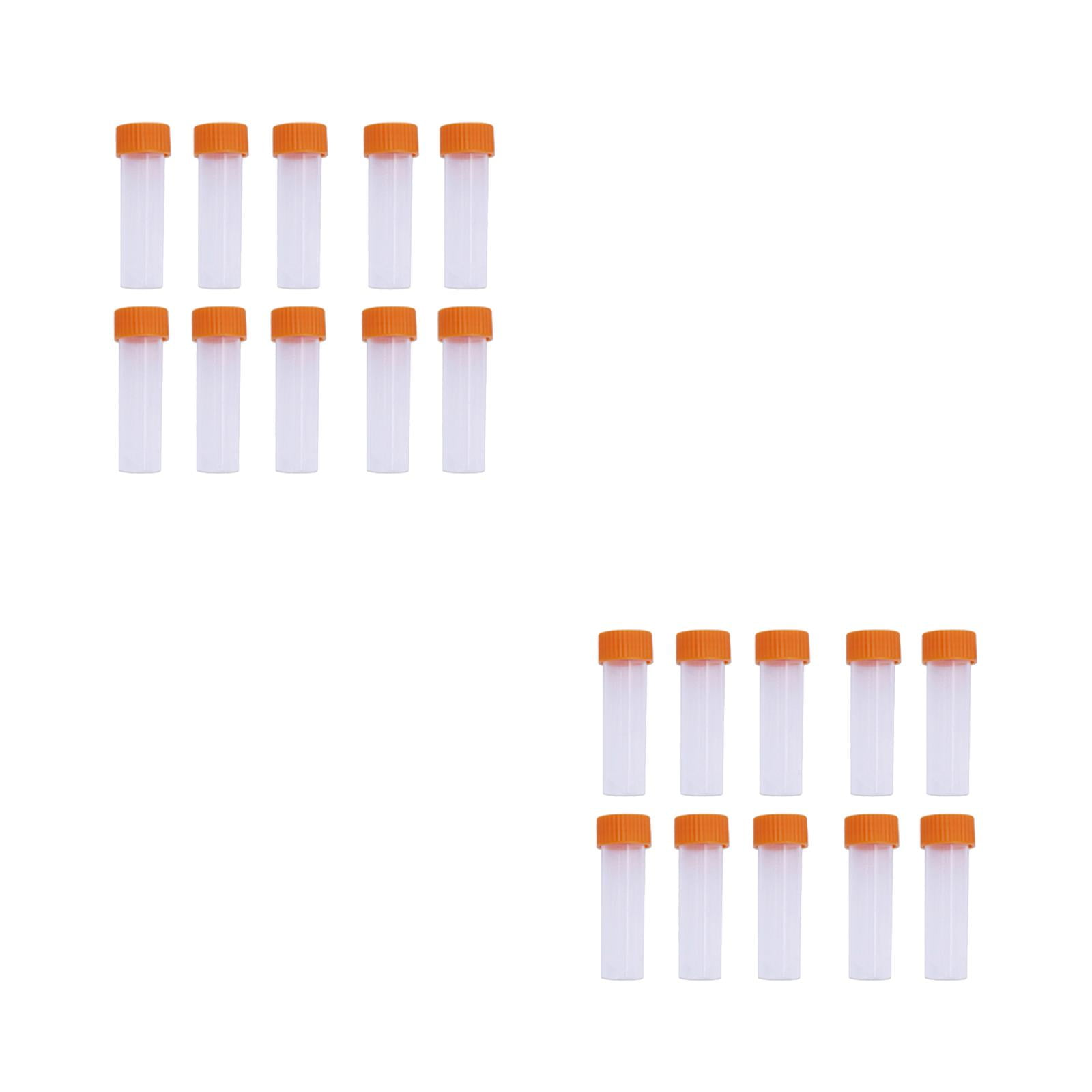 MLINS 20 Pcs 6x2CM Transparent Plastic Storage Bottles Needles Storage ...