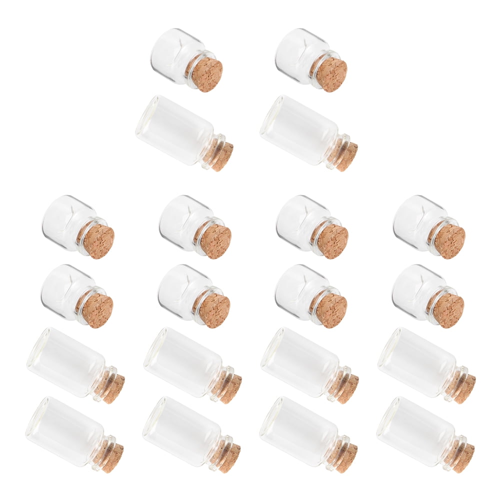 MLINS 20 Pcs Containers Running Water Bottles Handheld Cork Glass ...